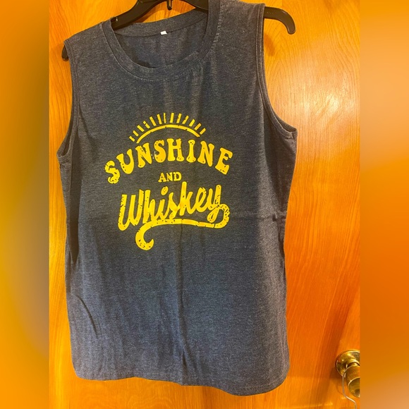 Tops | Ladies Gray Graphics Muscle Shirt | Poshmark